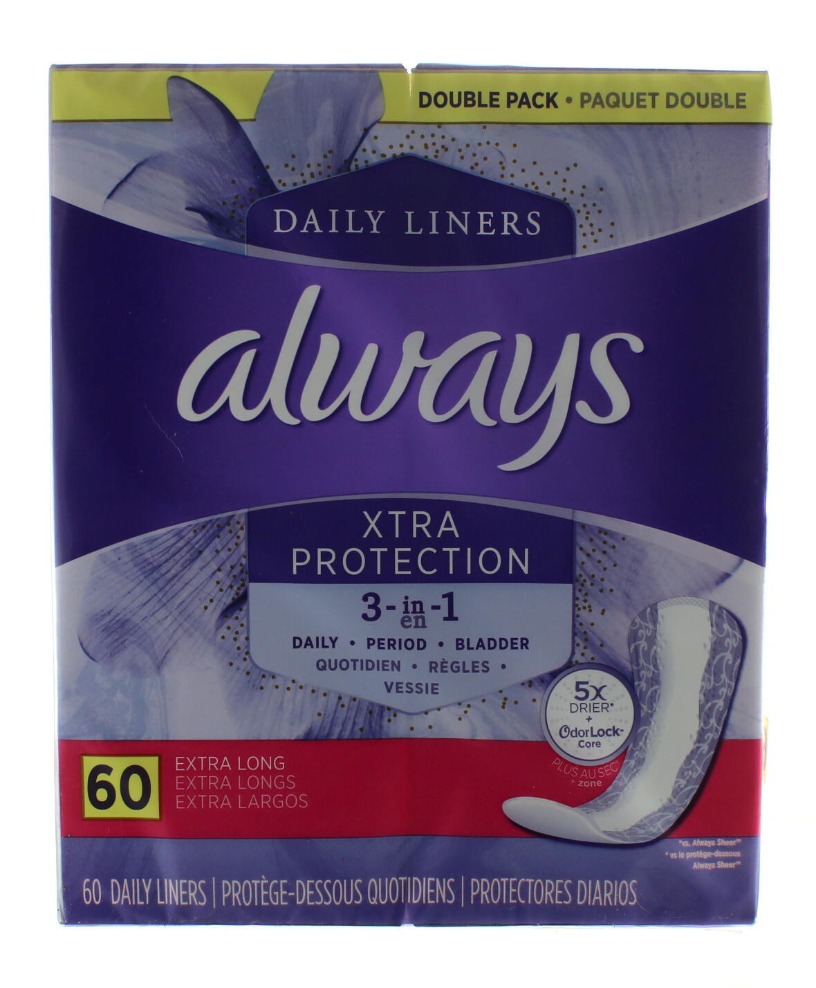 Always Xtra Protection Extra Long Liners 60 Count for sale online | eBay