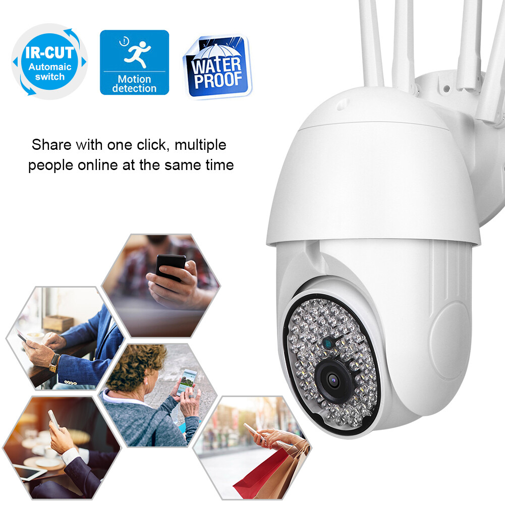360°Panoramic Wireless WiFi PTZ IP Camera Outdoor Security CCTV 2-Way ...