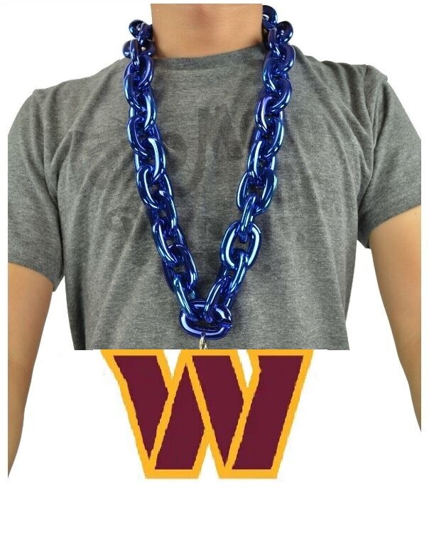 New NFL Washington Commanders BIG Fan Chain Necklace Foam -PICK YOUR ...