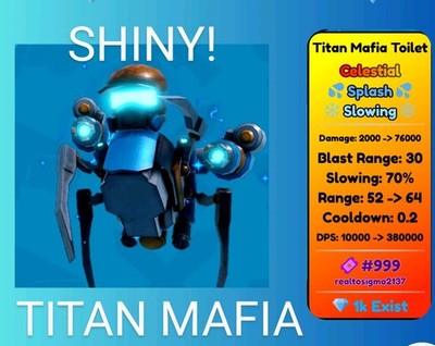 Shiny Mafia Ultimate TTD Toilet Tower Defense Roblox | eBay