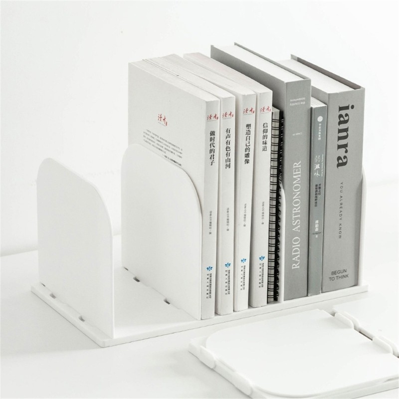 3 Section Desktop Book End for Shelf Book Divider Space Saving Magazine ...