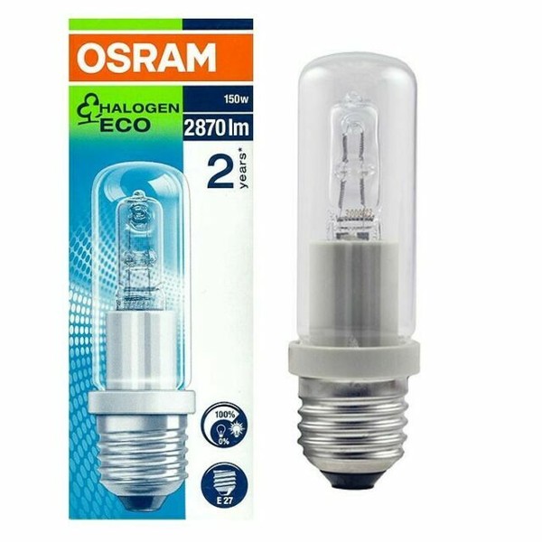 Osram 150W Eco Halolux Ceram Clear Tubular Bulb E27, Warm White - 64402 ...