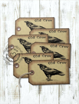 Hang Tags PRIMITIVE GRUNGY OLD CROW TAGS #T 68 Gift Tags | eBay