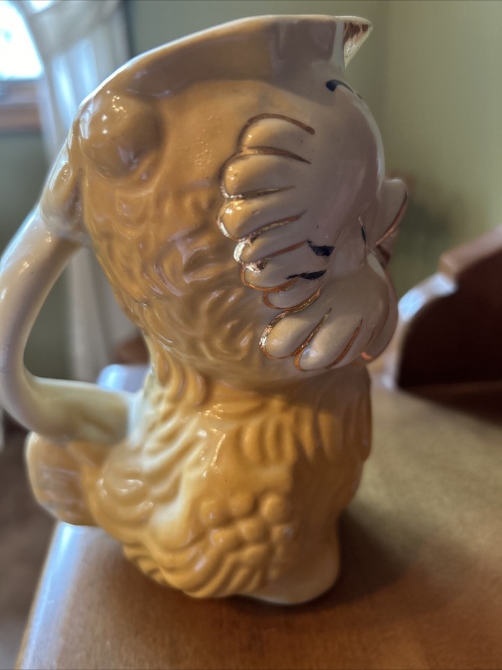 Vintage Shawnee Pottery Yellow Chick Small Pitcher Gold Accents | eBay