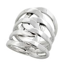Handmade Sterling Silver Interlocking Loops Design Finger Wrap Bypass ...