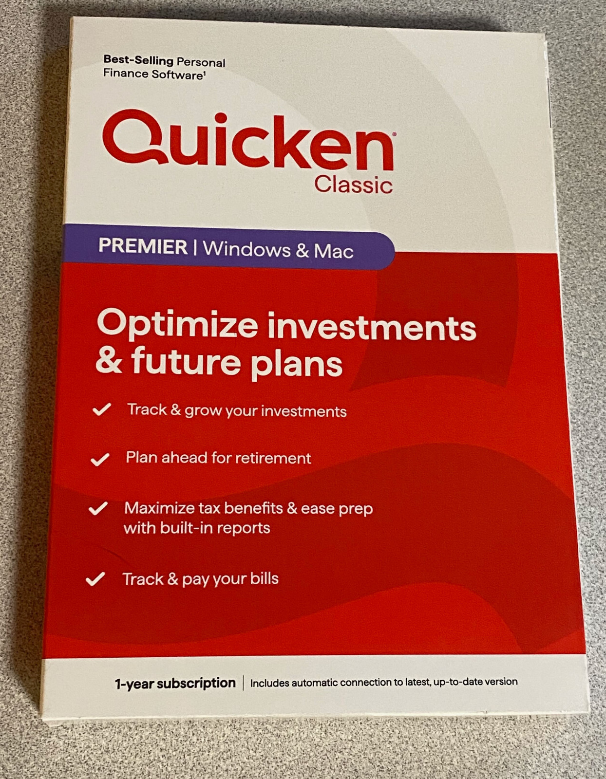 Quicken Classic Premier 1 Year Subscription Key Card New 170458 ...