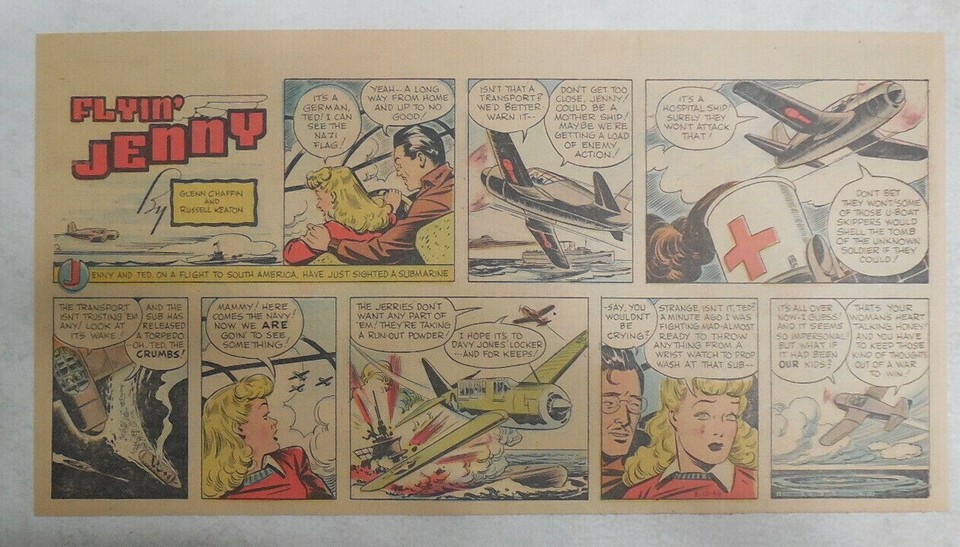 Flying Jenny Sunday Page by Gladys Parker from 3/12/1944 Size: 7.5 x 15 ...