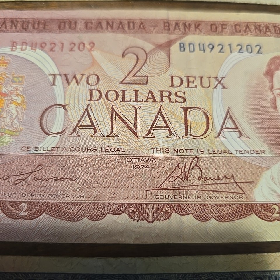 B83*CANADA BANKNOTES 1,2,2x5,10,2x20=63$ Dollars 1973,1974,1979,1986 ...