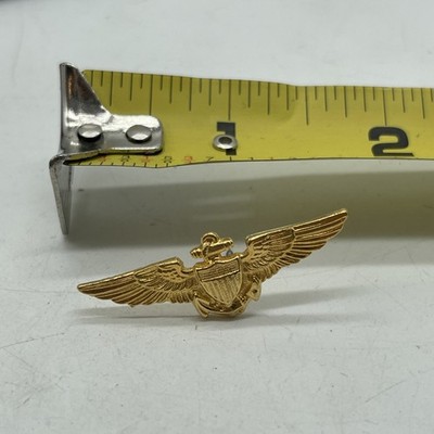 U.S. Military Navy Naval Aviation Pilot Wings Gold Tone Pin Winged ...