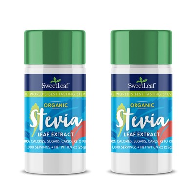 SweetLeaf Organic Stevia Powder Shaker Jar - Zero Calorie Stevia ...