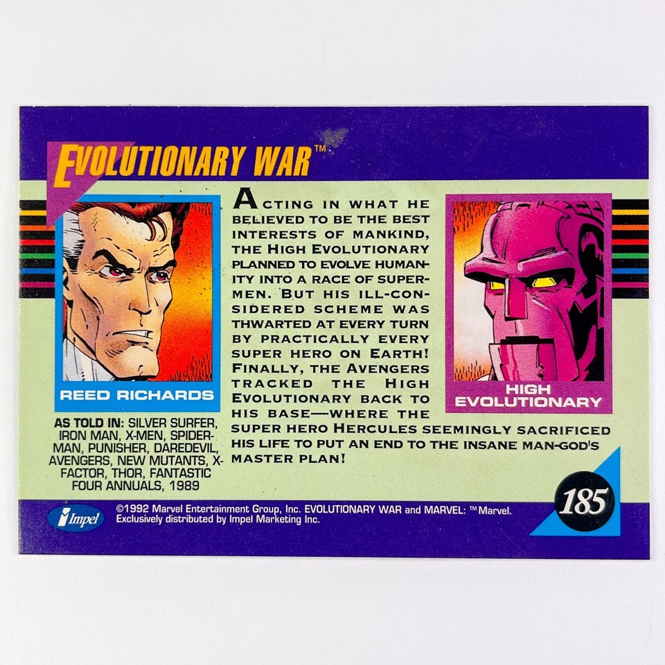 Marvel Impel 1992 Evolutionary Wars Card 185 Series 3 MCU Fantastic ...