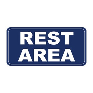 Rest Area Blue Retro Vintage Style Metal Sign - 8 In X 12 In With Holes ...