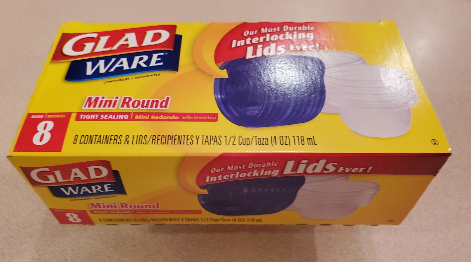 Glad Food Storage Containers Mini Round 4 Ounce 8 Count for sale online ...