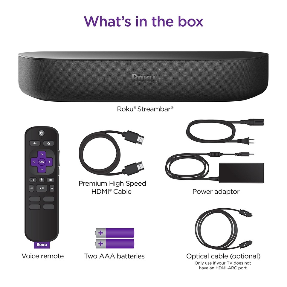 Roku Streambar 4K HDR Streaming Device & Premium Roku Soundbar All In ...
