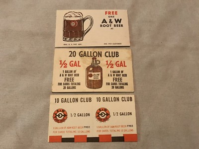 3 Different Vintage A & W Root Beer Free Drink Coupons | eBay