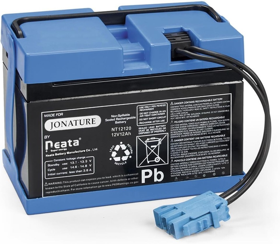 Durable 12Ah Replacement Battery for Peg Perego Ride-On Toys - Fully ...