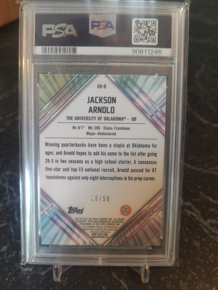 Jackson Arnold Early Risers Gold /50 2023 Bowman Chrome U University ...