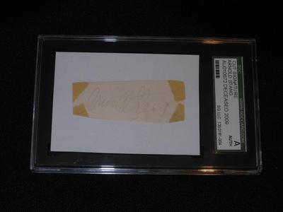 TOP CAT Arnold Stang (d.09) Signed Autograph Mounted Cut Signature SGC ...