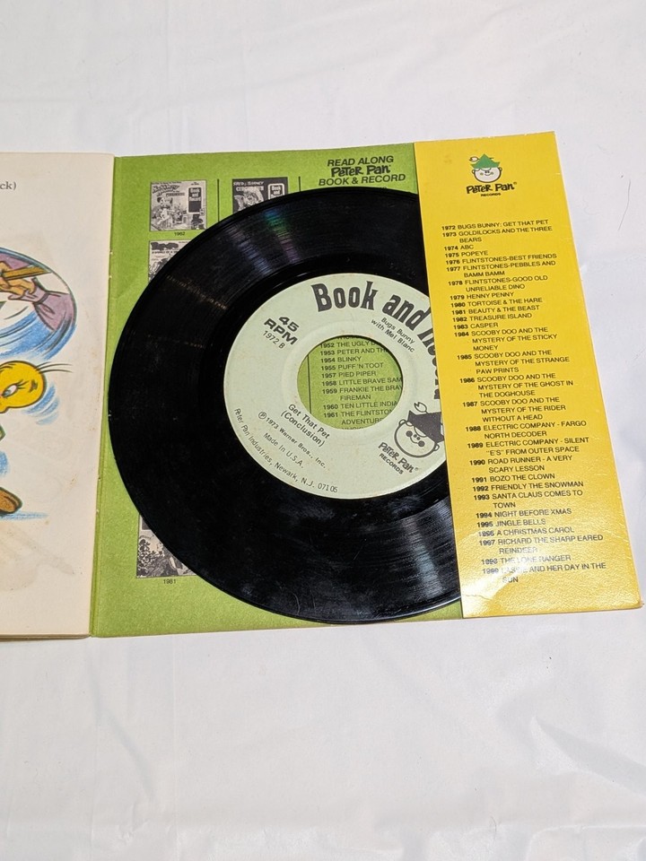 Bugs Bunny Get That Pet 7" Record 1972 Peter Pan Records Cartoon 45 RPM ...
