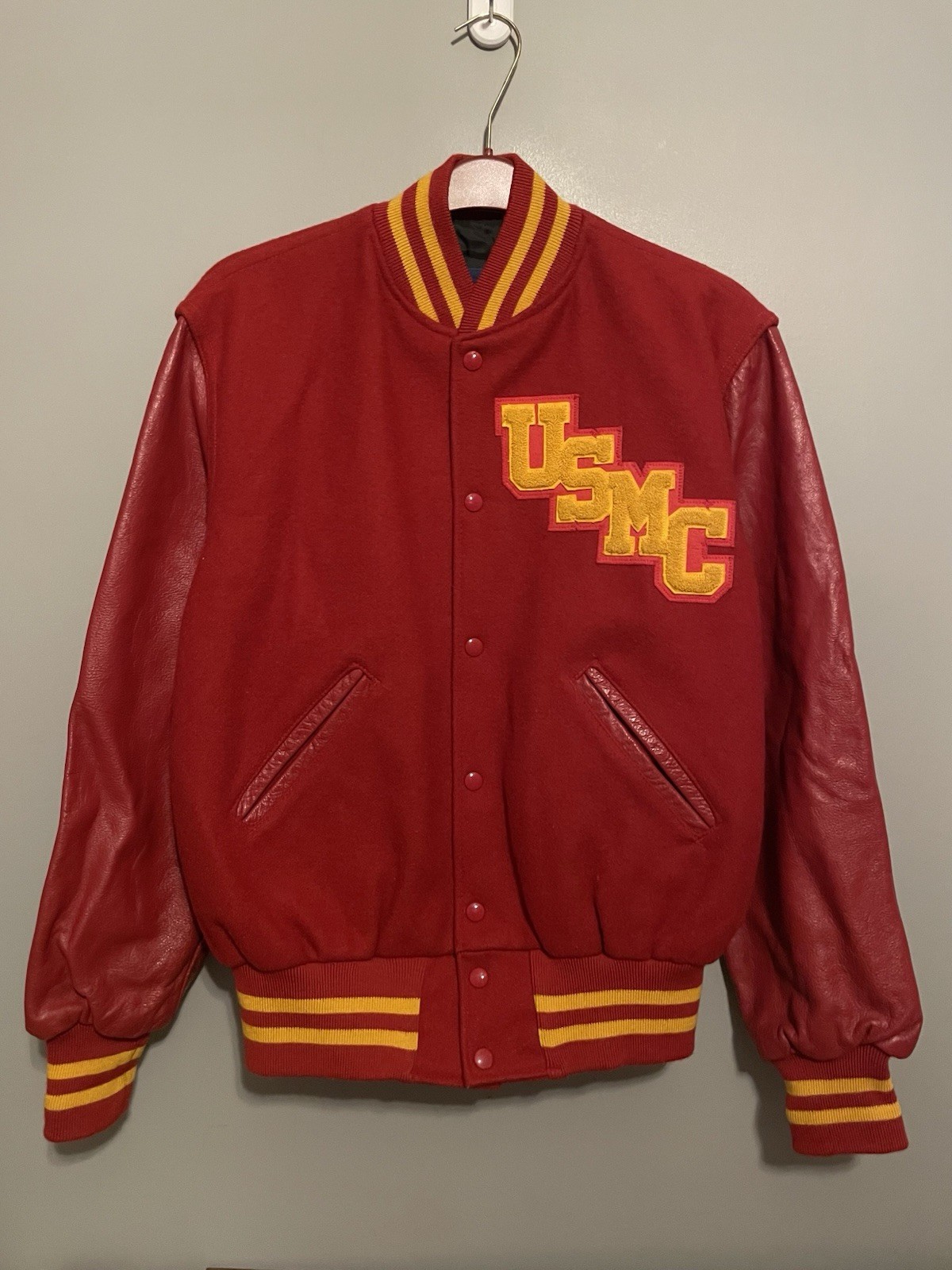 VTG Holloway USMC Marine Corps Varsity Bomber Jacket … - Gem