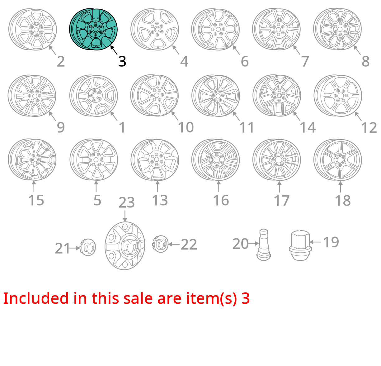 Factory OEM 18" Aluminum Alloy Wheel Fits 2019-2023 RAM 1500 5YD45LS1AA ...