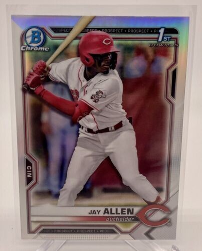 2021 Bowman Draft Chrome refractor Jay Allen rookie Cincinnati Reds 1. ...