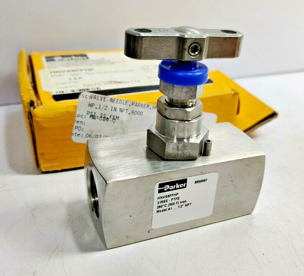 Parker HNVS8FFHP 316SS PTFE Model A1 1/2" NPT Needle valve Parker ...
