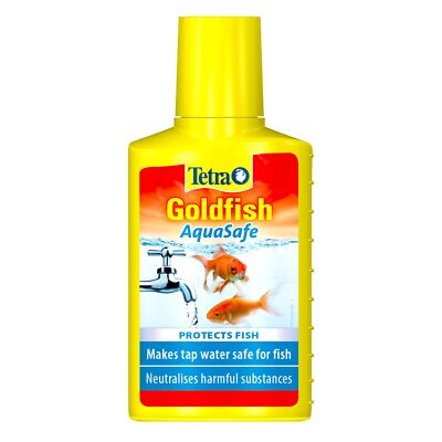 Tetra Goldfish AquaSafe 100ml Aquarium Coldwater Dechlorinator Water ...