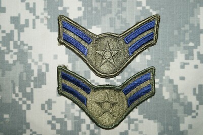 Military Patch Pair 2ea USAF Male Airman First Class Rank 1975-1991 ...