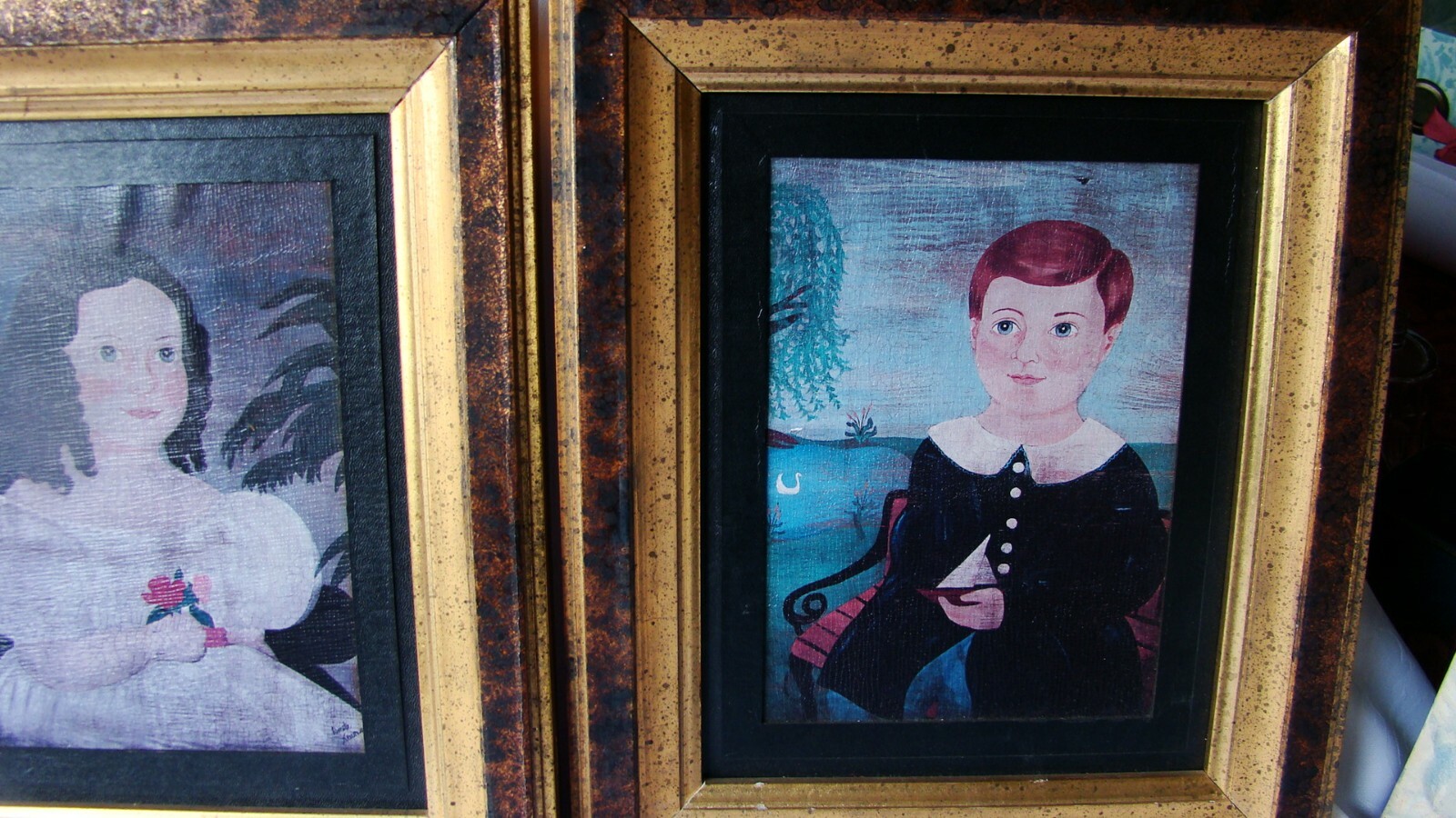 H Hal Kramer Art Print Chicago Custom Collection PAIR Boy Girl Vintage ...