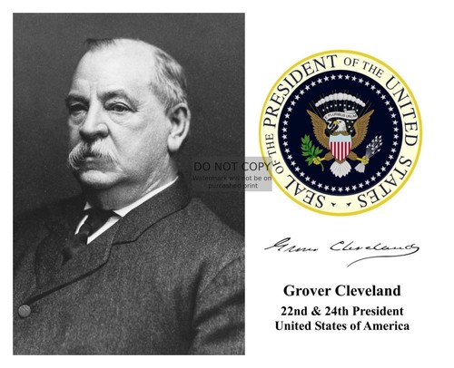 PRESIDENT GROVER CLEVELAND PRESIDENTIAL SEAL AUTOGRAPHED 8X10 ...