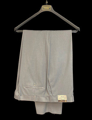 New Men's Caravelli Grey Dress Pants Flat Front 46" Waist | eBay