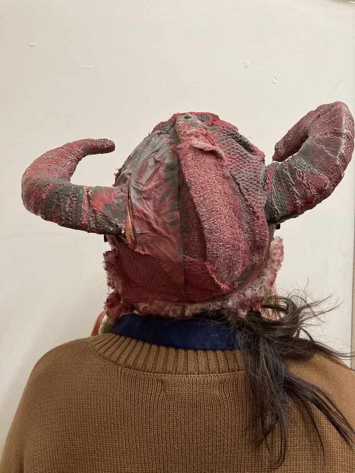 Halloween Red Demon Mask Headdress | eBay UK