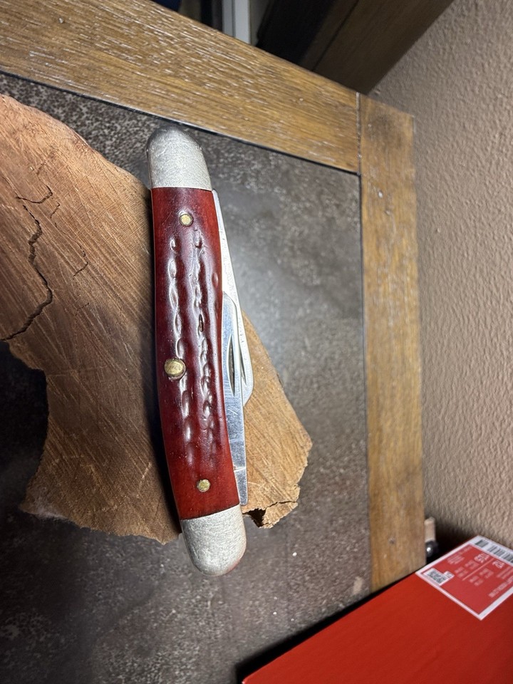 1998 CASE XX 6318 SS -MED STOCKMAN RED BONE 3 Blade Pocket Knife | eBay