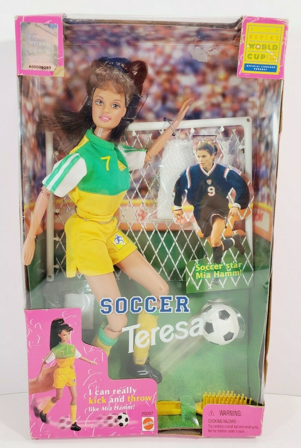 NEW 1998 FIFA Soccer TERESA as Mia Hamm Barbie Doll Mattel #20207 | eBay