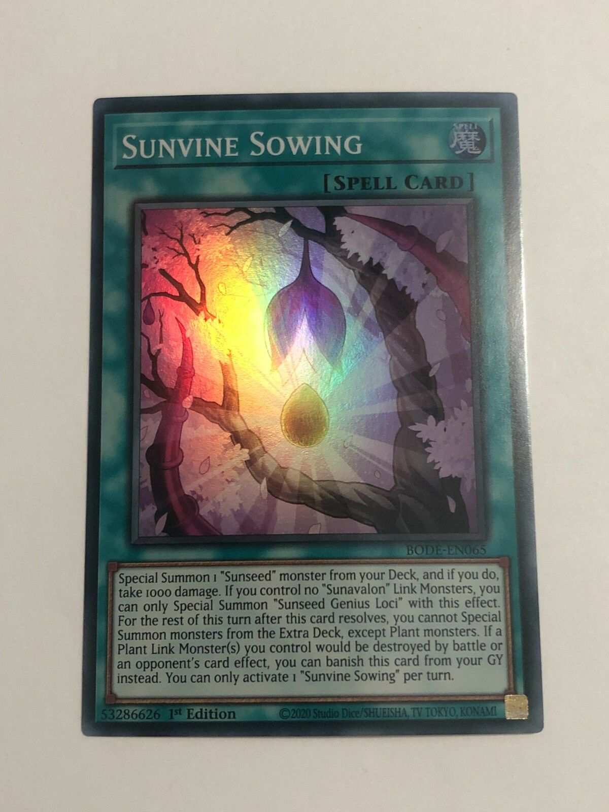 Yugioh card 1st Edition BODE-EN065 Sunvine Sowing Near Mint | eBay