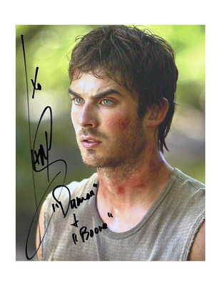 8x10" Vampire Diaries Print Signed by Ian Somerhalder 100% Authentic ...
