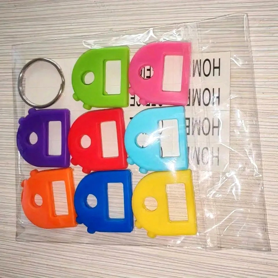 8PCS SOFT SILICONE KEY CAPS COVERS DOOR IDENTIFIER MIXED COLORS TOP ...