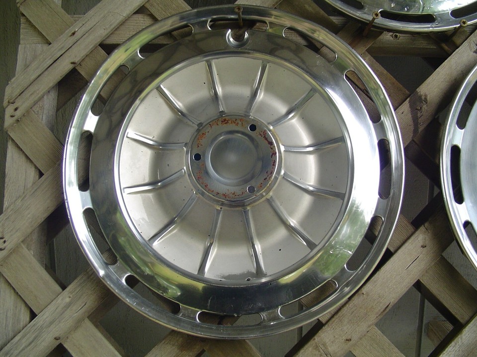 FOUR 1962 62 CHEVROLET CHEVY IMPALA SS HUBCAPS WHEEL COVERS ANTIQUE ...