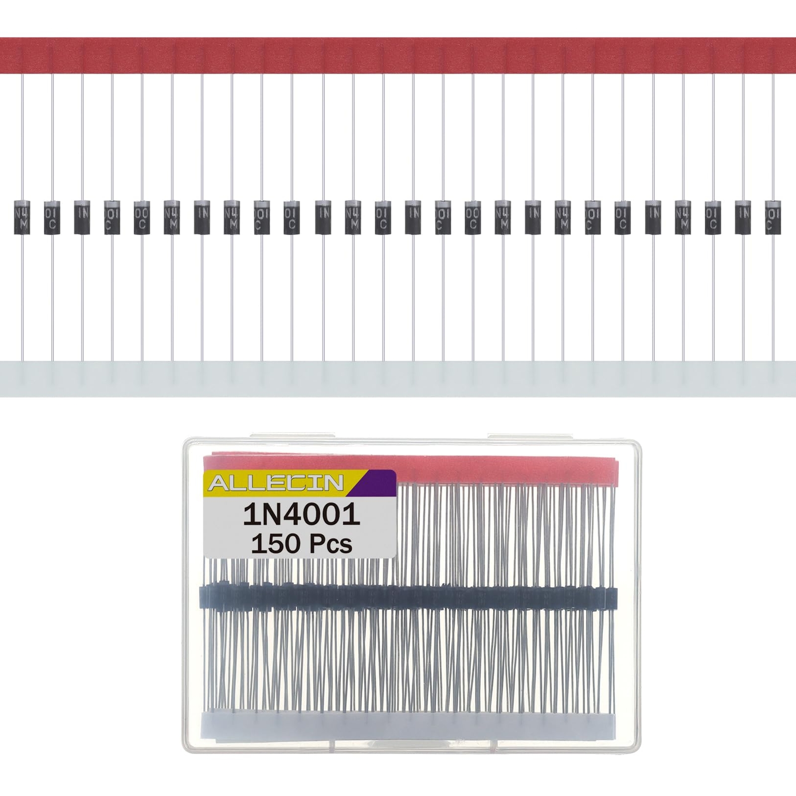 150Pcs 1N4001 Rectifier Diode 1A 50V 1N4001G 4001 Silicon Diodes ...