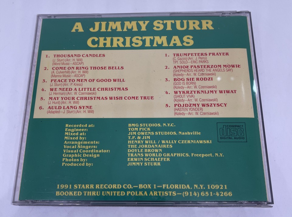 Jimmy Sturr A Jimmy Sturr Christmas CD Starr Records 1991 | eBay