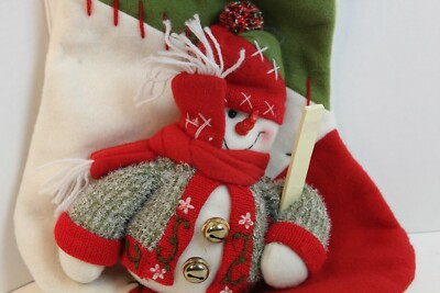 Snowman Christmas Stocking 3D Studio 33 Sweater Bells | eBay