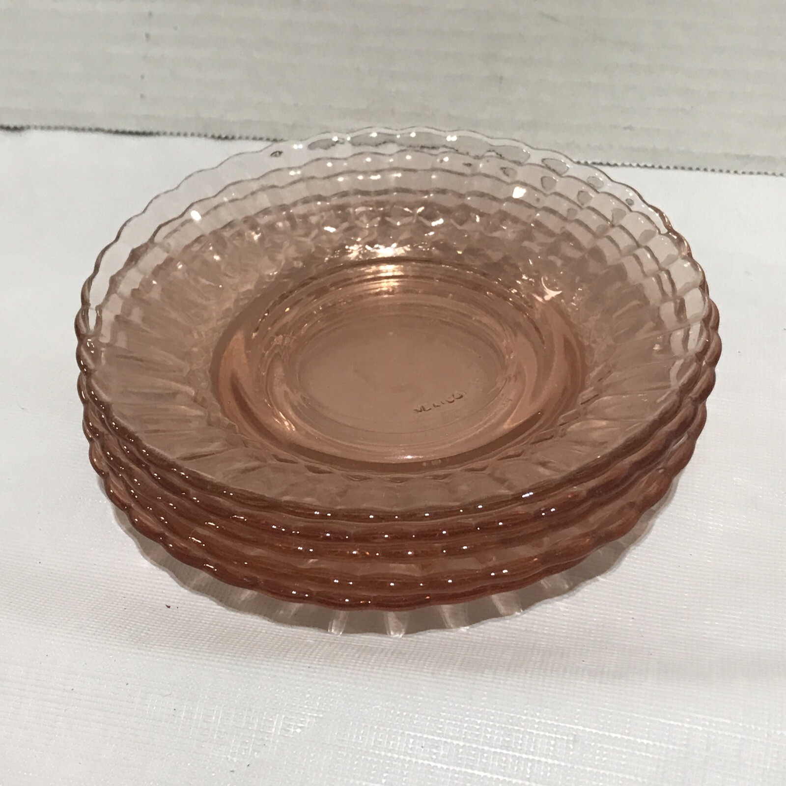Fortecrisa Mexico Pink Ribbed Depression Glass Plates 5.5” Lot of 5 | eBay