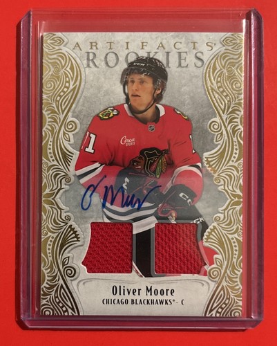 2025-26 UPPER DECK ARTIFACTS #183 Oliver Moore Rookie Gold Material ...