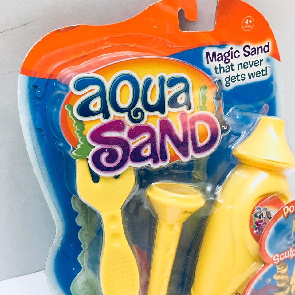 Aqua Sand Magical Re-Usable Sand That Never Gets Wet Ages 4+ Yrs Yellow ...