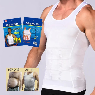 Men's Slimming Body Shaper Vest Abs Abdomen Compression Workout Tank ...