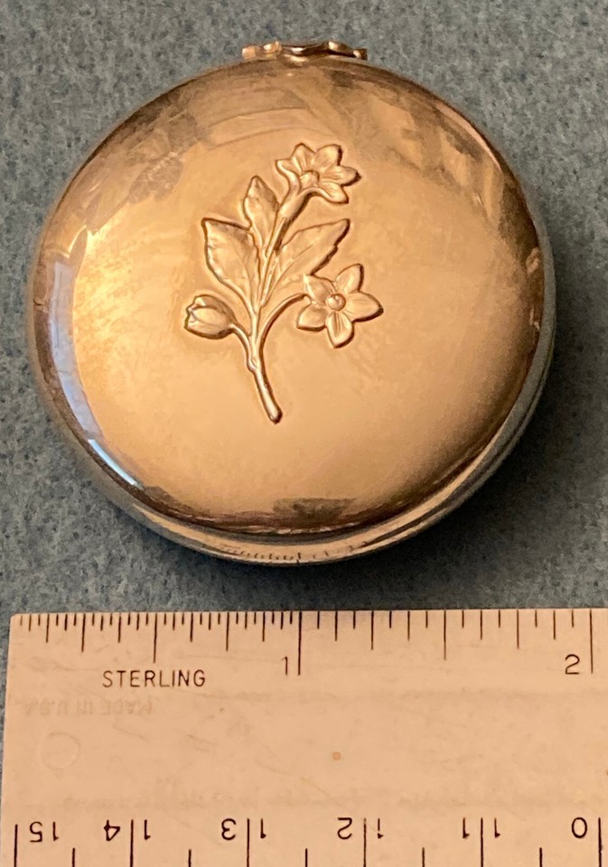 926 SILVER SMALL FLORAL MIRROR COMPACT ITALIAN | eBay