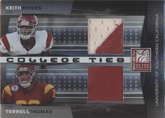 2008 Donruss Elite - College Ties Combos Keith Rivers, Terrell Thomas # ...