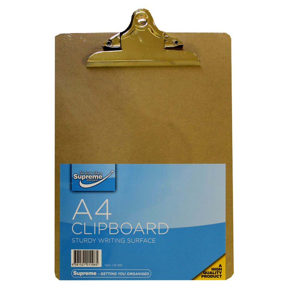 A4 / A3 Wooden Clip Board With Chrome Clip Heavy Duty Hard Clipboard ...