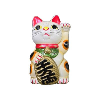 Nakagama 6” Tall Maneki Ceramic Neko Good Luck Waving Cat Figurine Bank ...